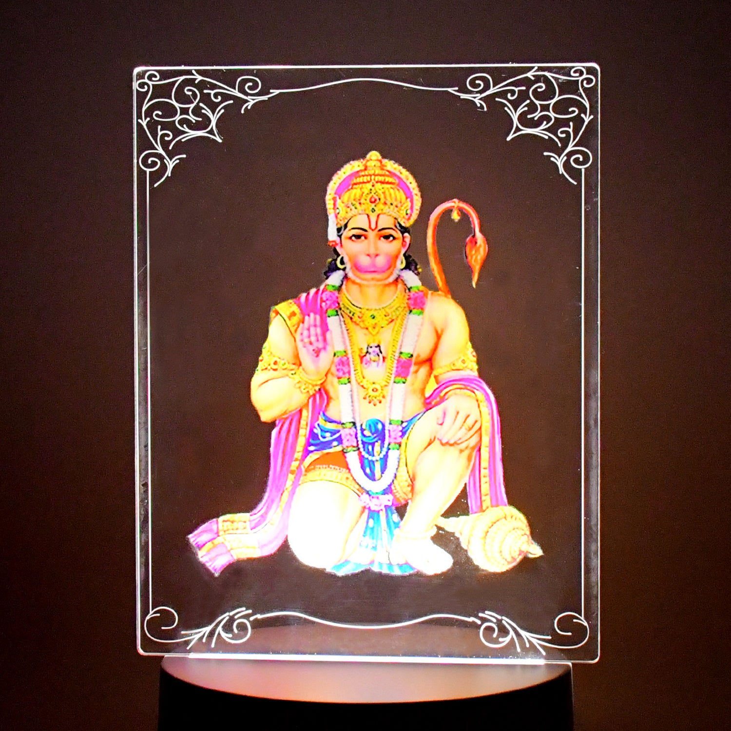 Beautiful 3D Lord Hanuman Frame with soft white light (1 Pc) - Vedson.in