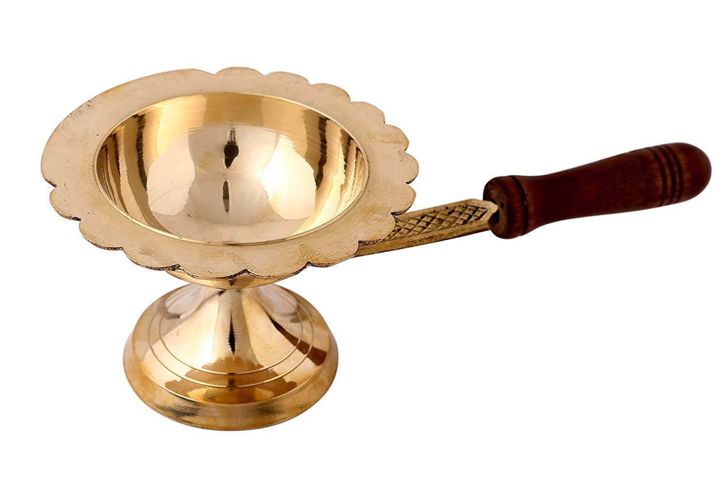 Brass Dhoop Diya Dhoop Dhani with Small Brass Bell - Vedson.in