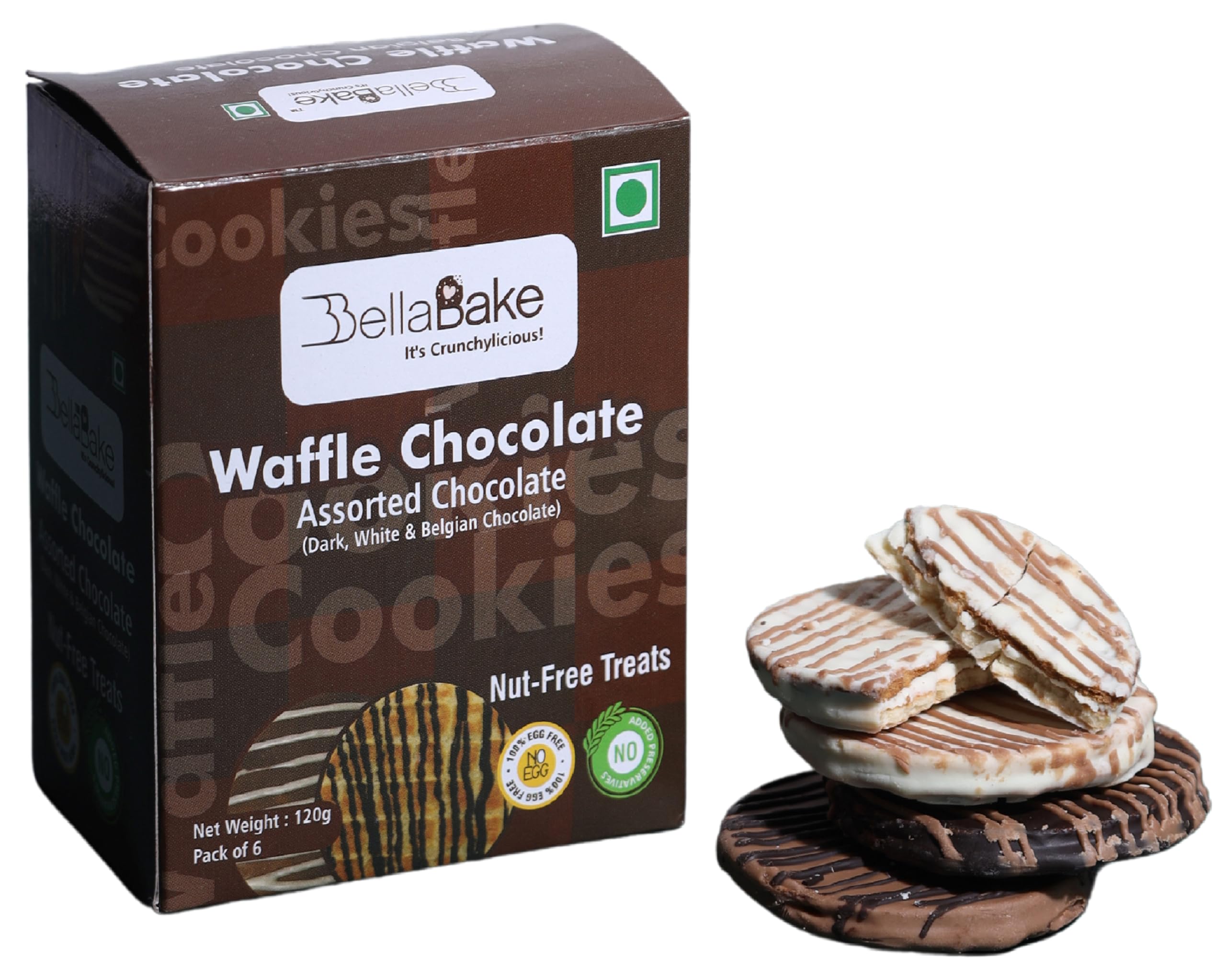 BellaBake Assorted white Dark & Belgian Chocolate Waffle Cookies ...
