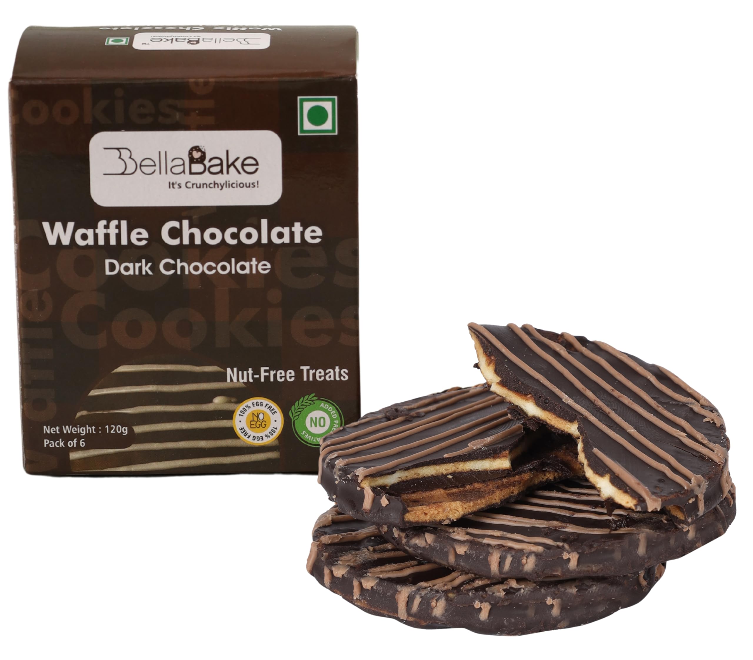 BellaBake Dark Chocolate Waffle Cookies - Crispy Waffles Dipped in Rich ...